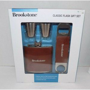 Brookstone | Dining | Brookstone Classic Flask Gift Set 6 Oz Stainless ...